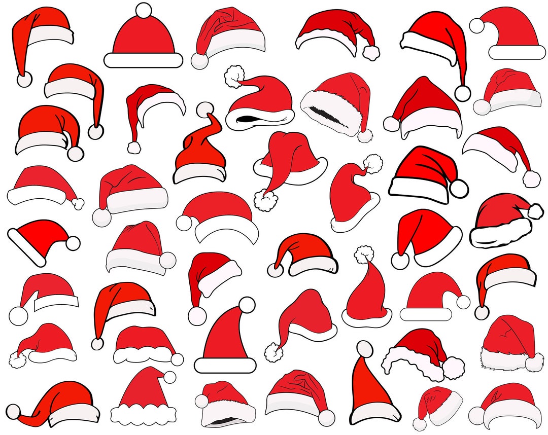 Santa Hat Svg Bundle, Merry Christmas Svg, Cristmas Hat Layered Cut ...
