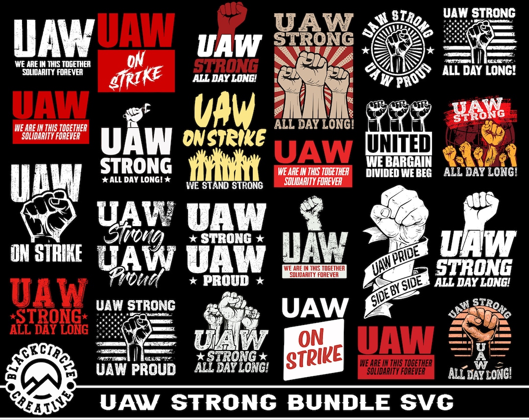Laborer Worker Svg Bundle, Striking UAW Workers Svg, UAW Strong All Day ...