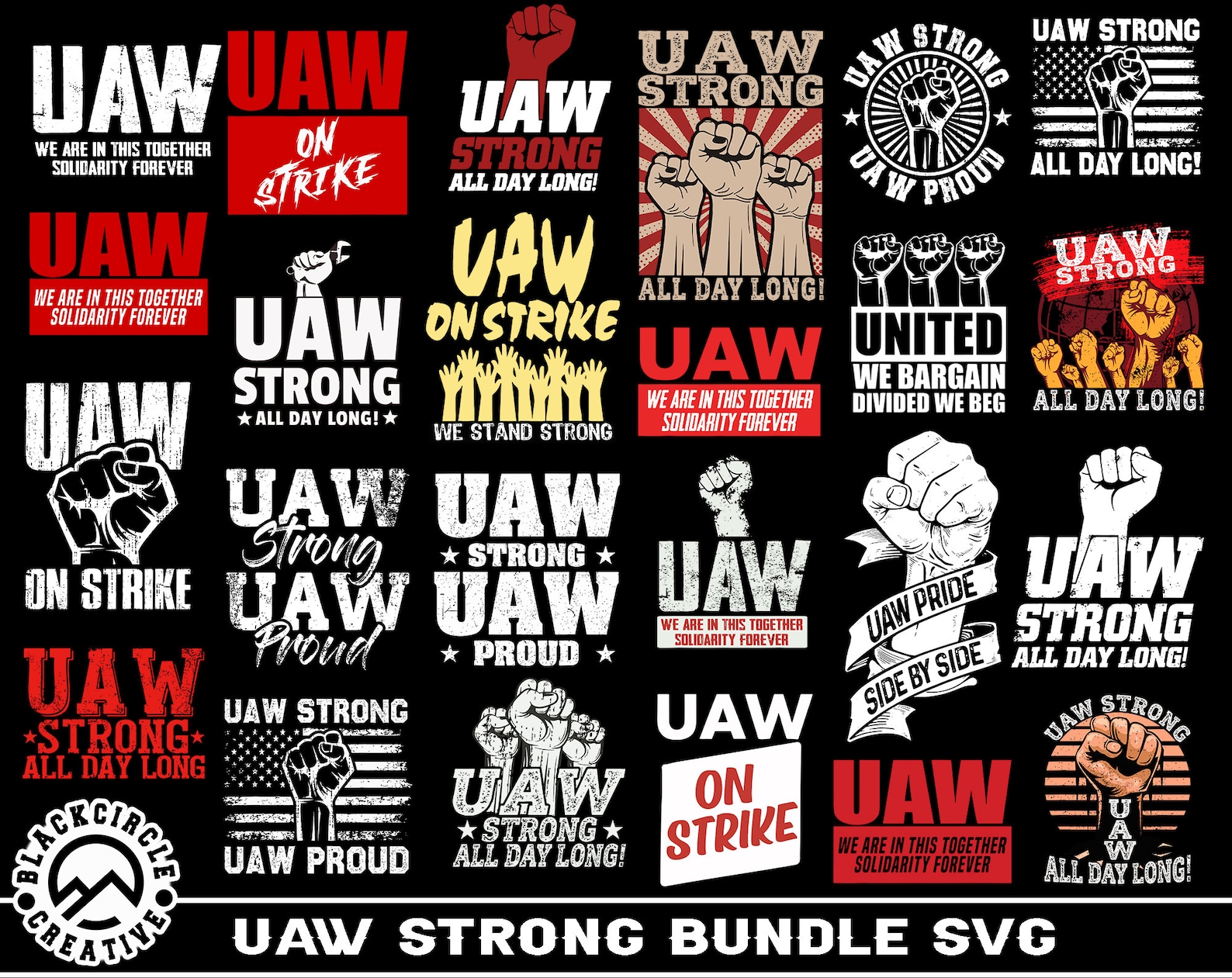 Laborer Worker Svg Bundle, Striking UAW Workers Svg, UAW Strong All Day ...