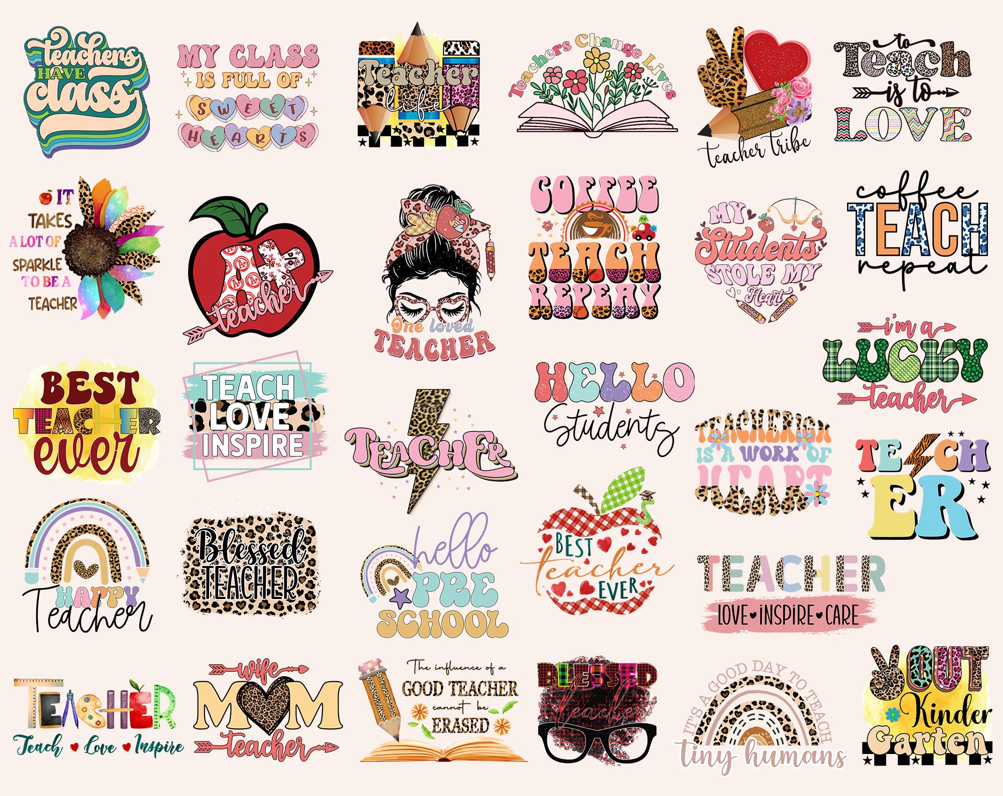 100+ Teacher Png Bundle, Teacher Sublimation Files, Teaching Shirt ...