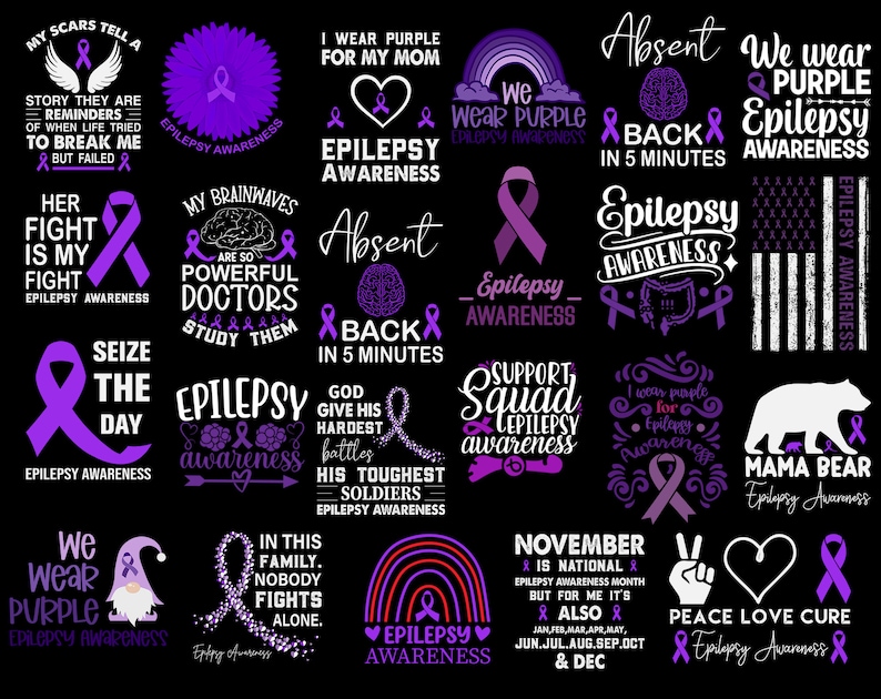 Epilepsy Svg, Epilepsy Warrior Svg, Epilepsy Ribbon Svg, Purple Ribbon ...