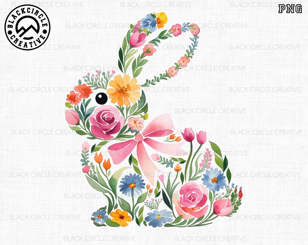 Spring Floral Bunny Png, Easter Coquette Bow Png,happy Easter Png ...