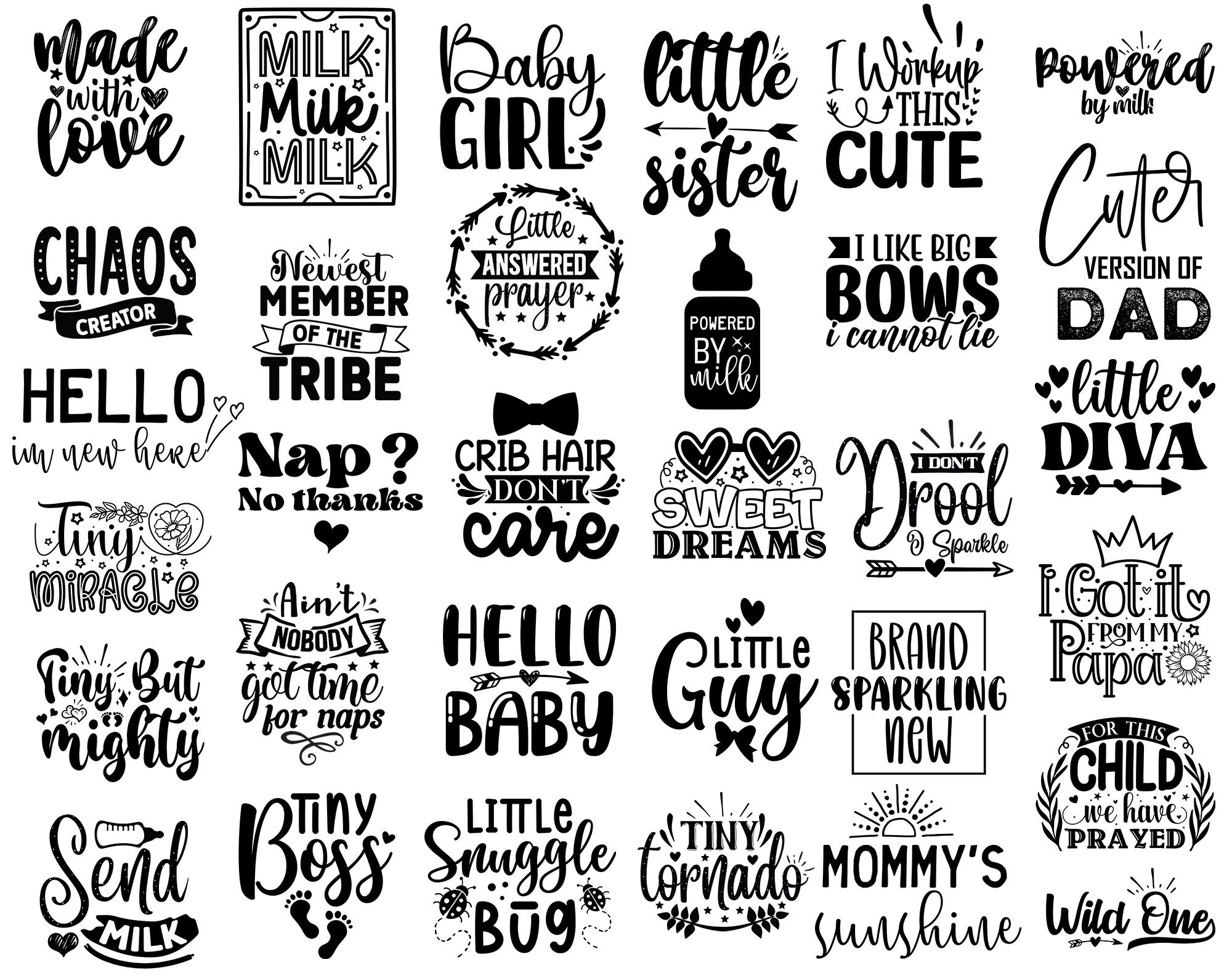 200 Baby Svg Bundle, Baby Shower Svg, Baby Newborn Svg, Baby Quote Svg ...