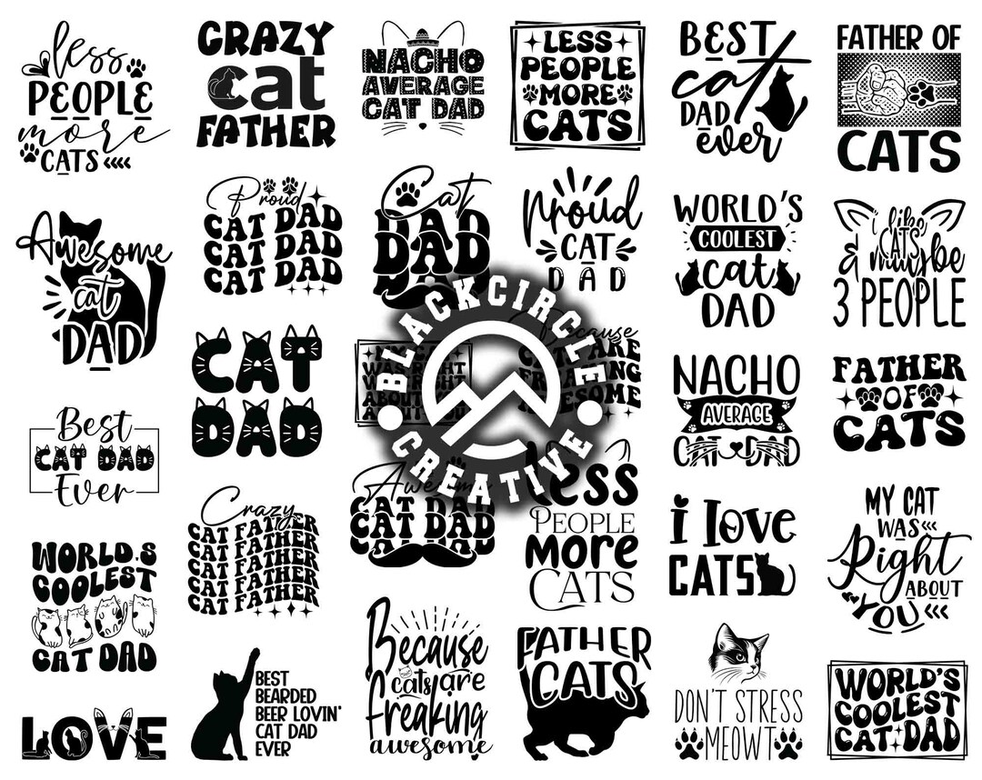 Cat Dad SVG Bundle, Cat Father Svg, World’s Coolest Dad Svg, Crazy Cat ...