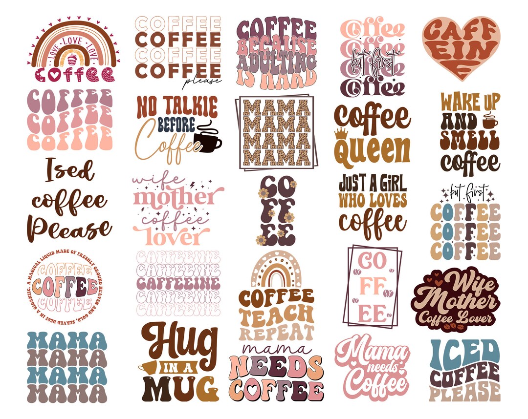 100 Retro Coffee Png Bundle Boho Coffee Png Coffee Retro - Etsy