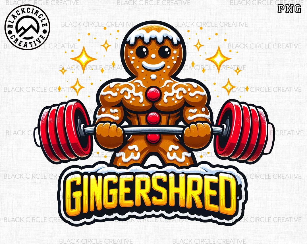 Gingershred Png, Christmas Excercise Gym Png, Merry Liftmas Png ...