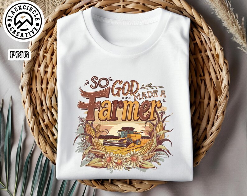 So God Made A Farmer Png, Farm Png, Boho Flower Png, Retro Farm Png ...