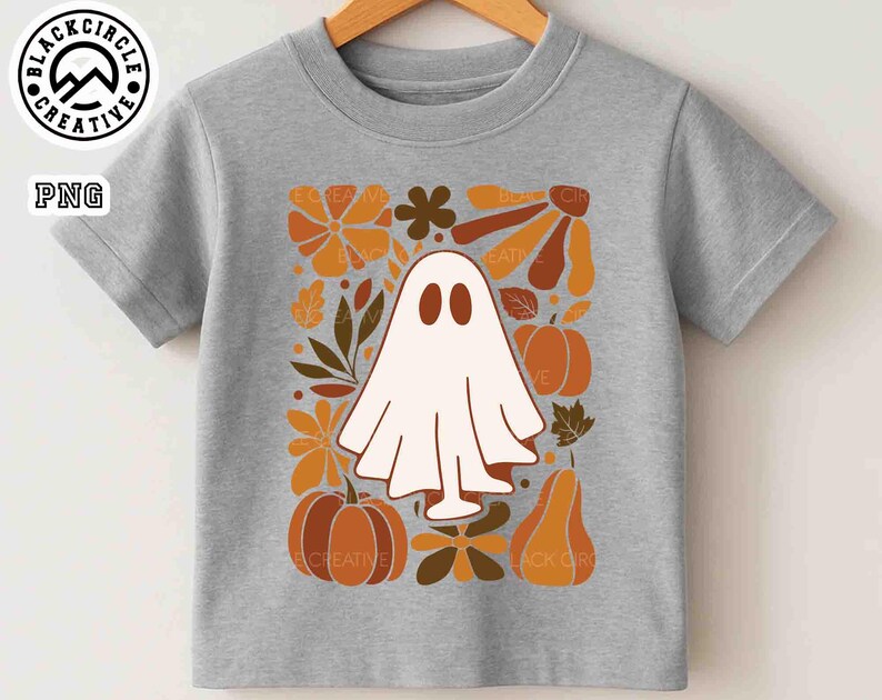 Halloween Fall Ghost Boho Floral Png, Halloween Ghost Png, Spooky Witch ...