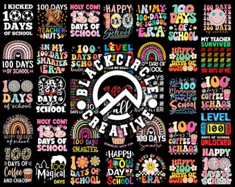 100 Days of School PNG Bundle, 100th Day of School Png, 100 Days Png ...