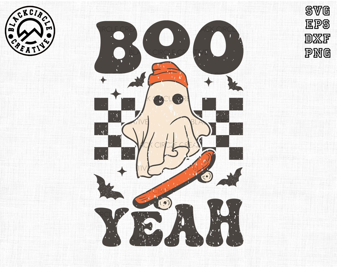 Boo Yeah Svg, Cute Ghost Svg, Retro Halloween Svg, Boo Jee Svg, Boy ...
