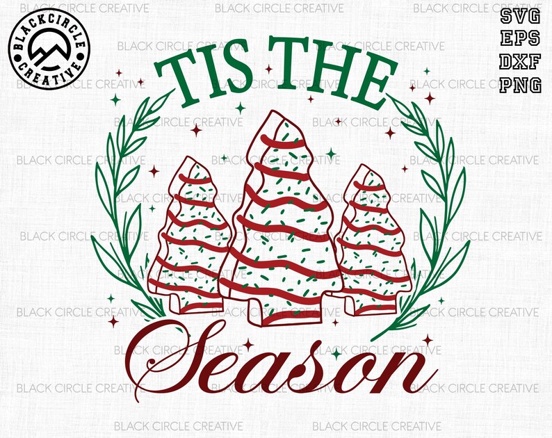 Tis the Season Svg, Christmas Tree Cake, Pink Merry Christmas Svg ...