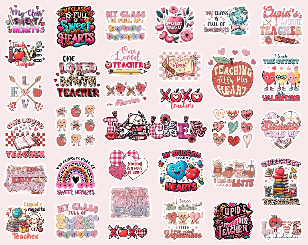 Teacher Valentine Png Bundle, Teaching Sweethearts Png, Valentine Day ...