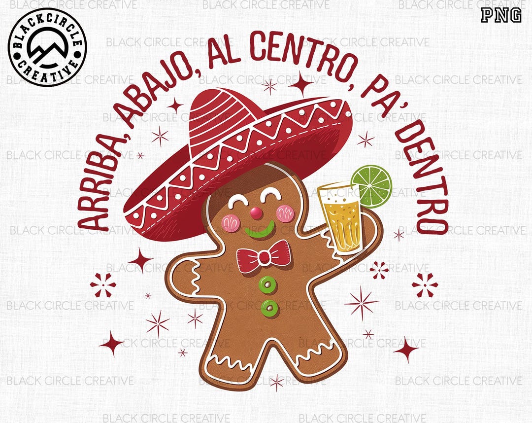 Feliz Navidad Png, Mexican Gingerbread With Sombrero Christmas Png ...