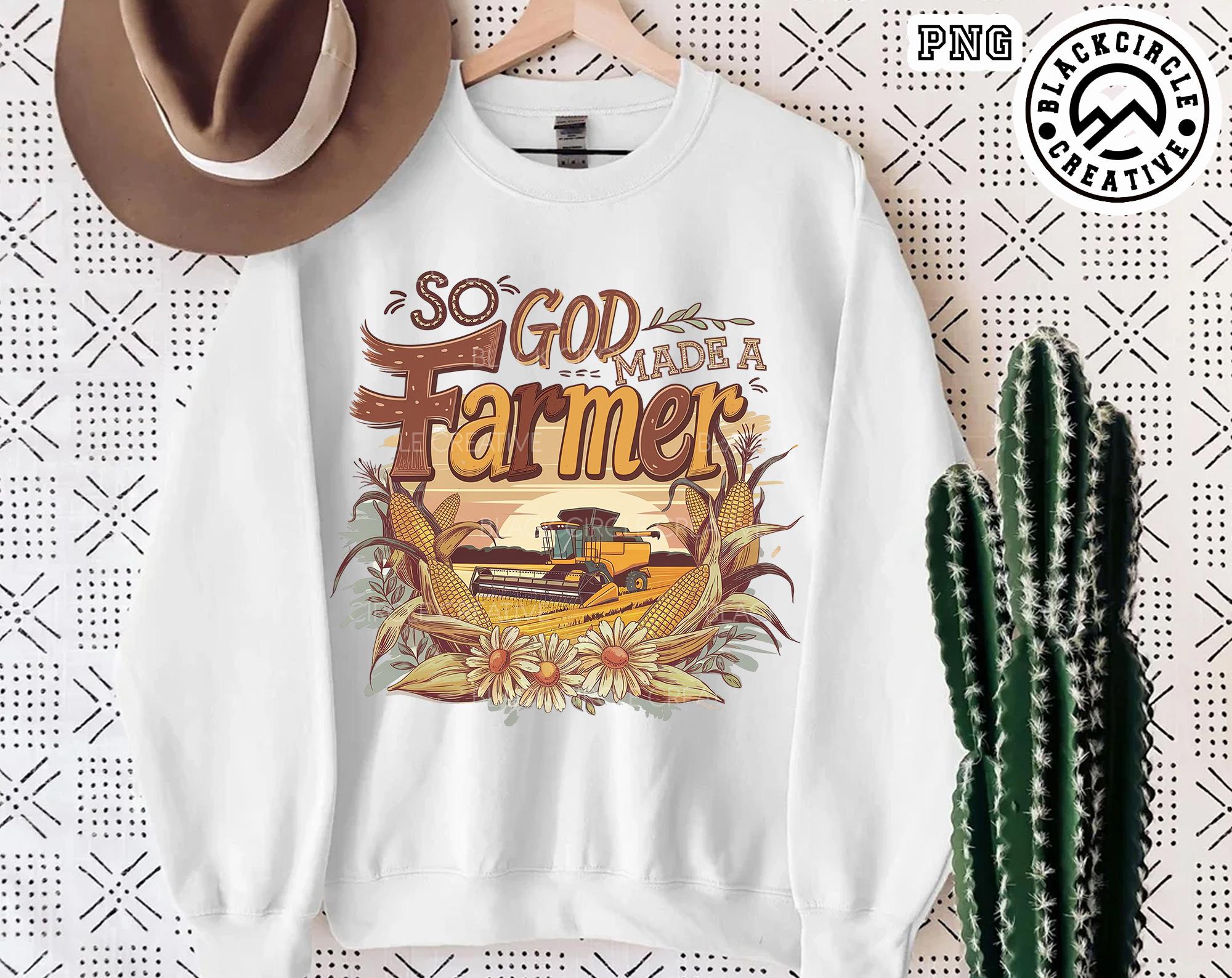 So God Made A Farmer Png, Farm Png, Boho Flower Png, Retro Farm Png ...