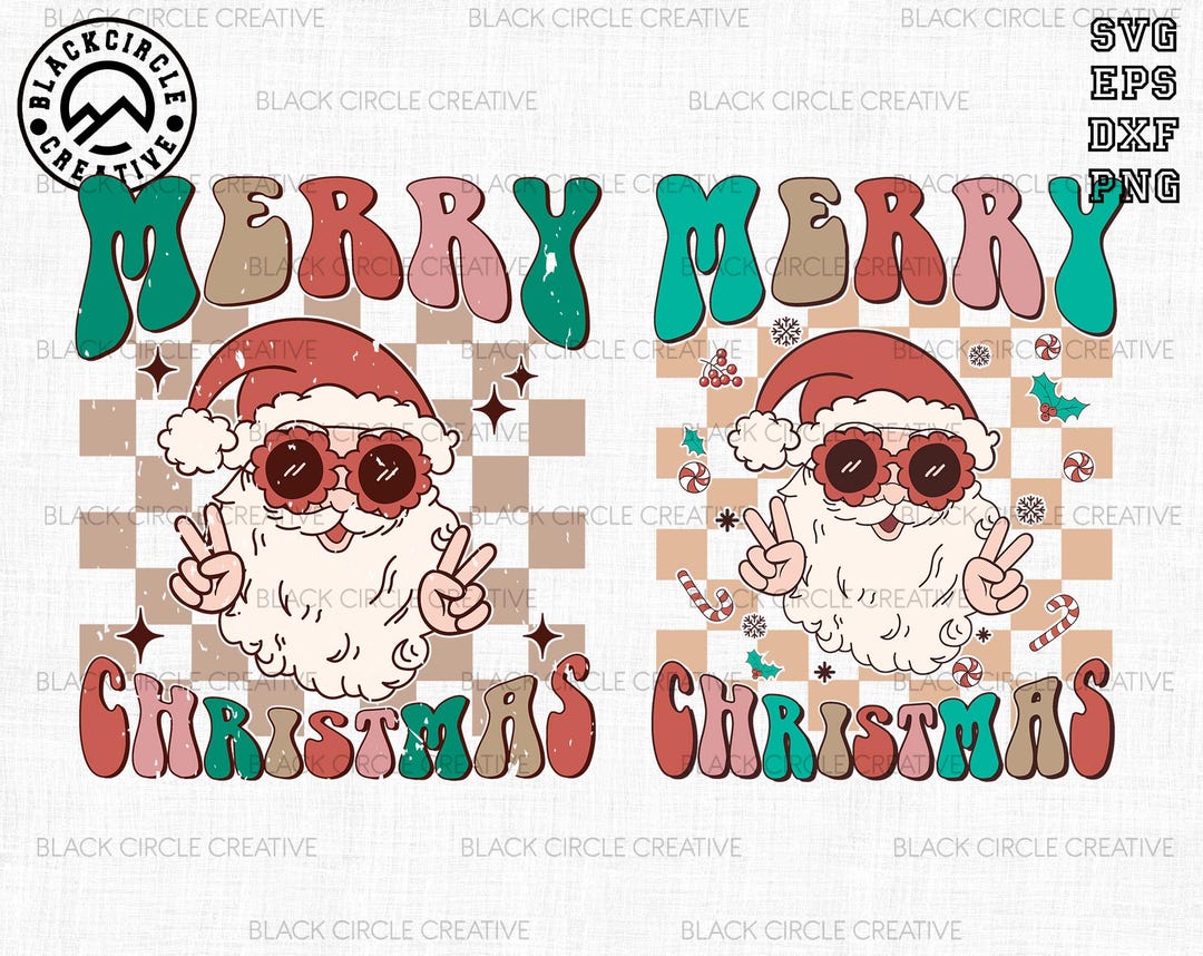 Merry Christmas Svg, Retro Christmas Svg, Hello Christmas Svg, Trendy ...