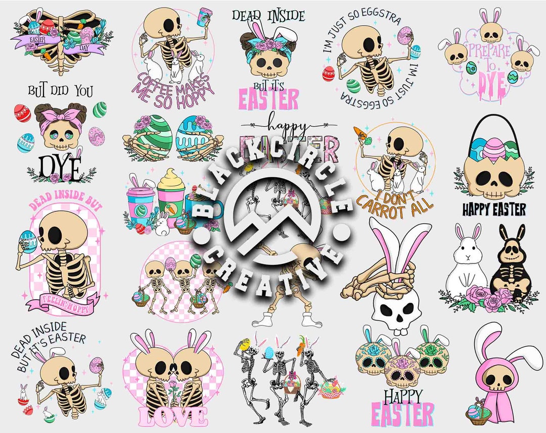 Easter Skeleton Png Bundle, Funny Easter Png, Happy Easter Png ...