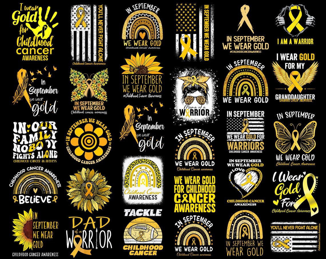 30+ Designs Childhood Cancer Png, in September We Wear Gold Png ...