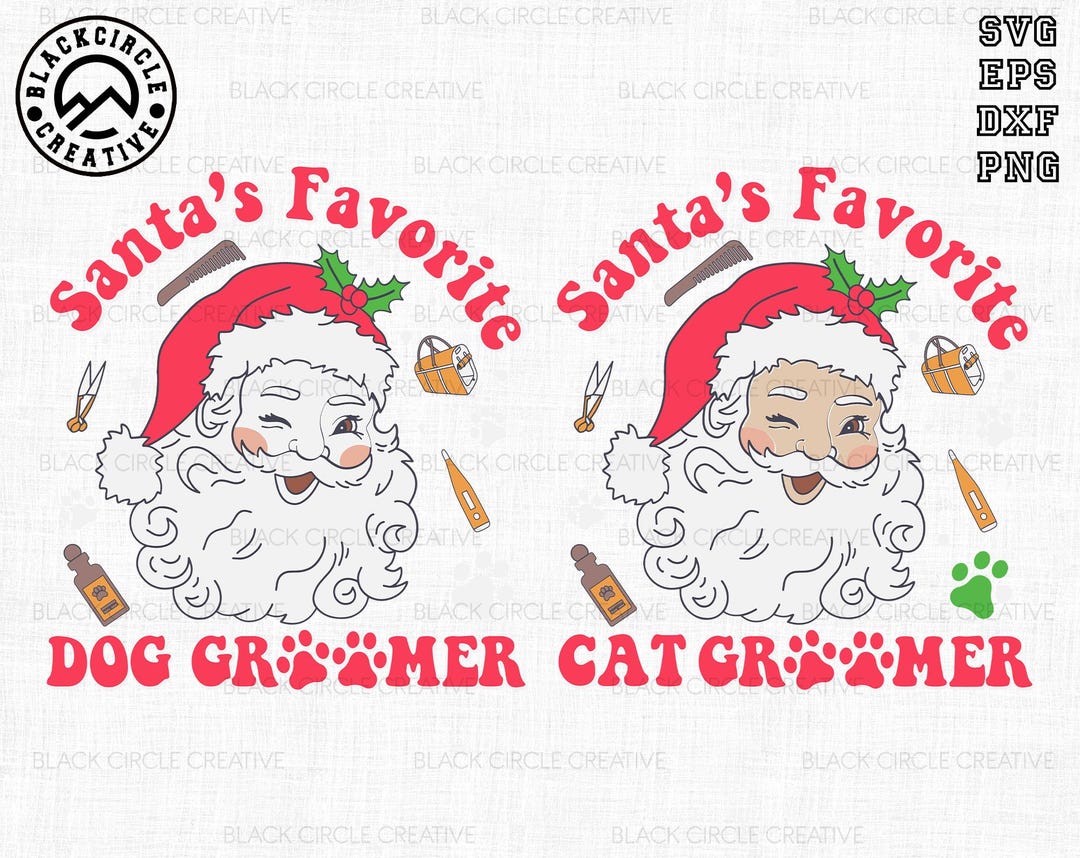 Santa's Favorite Dog Groomer Svg, Merry Woofmas Svg,pink Santa Clause ...