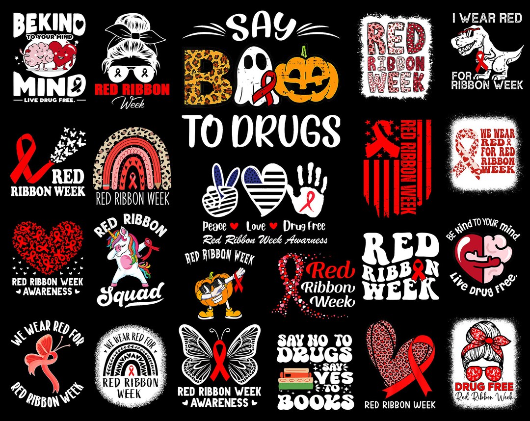 We Wear Red for Red Ribbon Week 2023 PNG Bundle, Red Ribbon Week Png ...