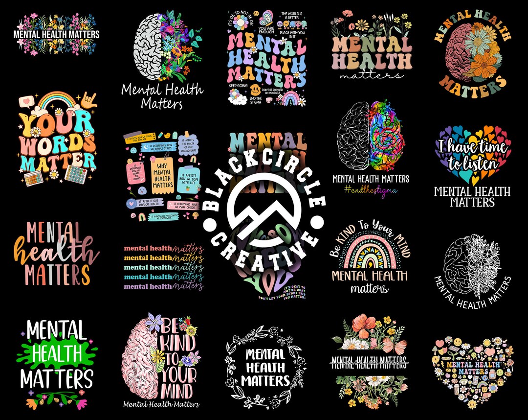 Mental Health Matters Png Bundle, Mental Health Awareness Png, Women ...