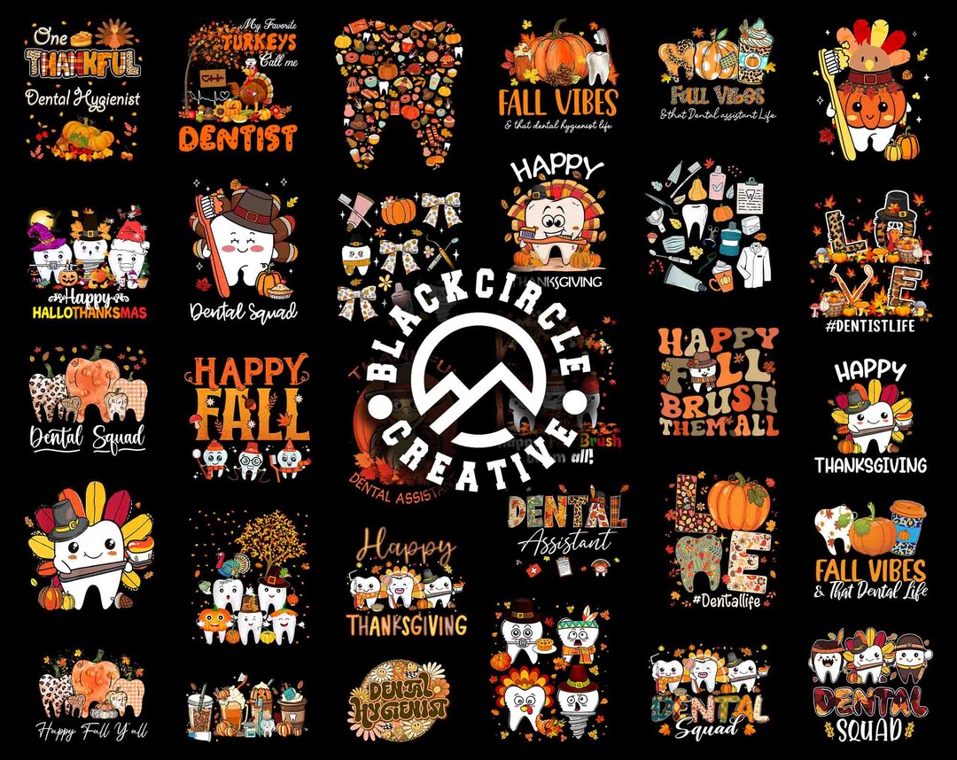 Fall Autumn Dental Png Bundle, Halloween Dentist Png, Dental Life Png ...