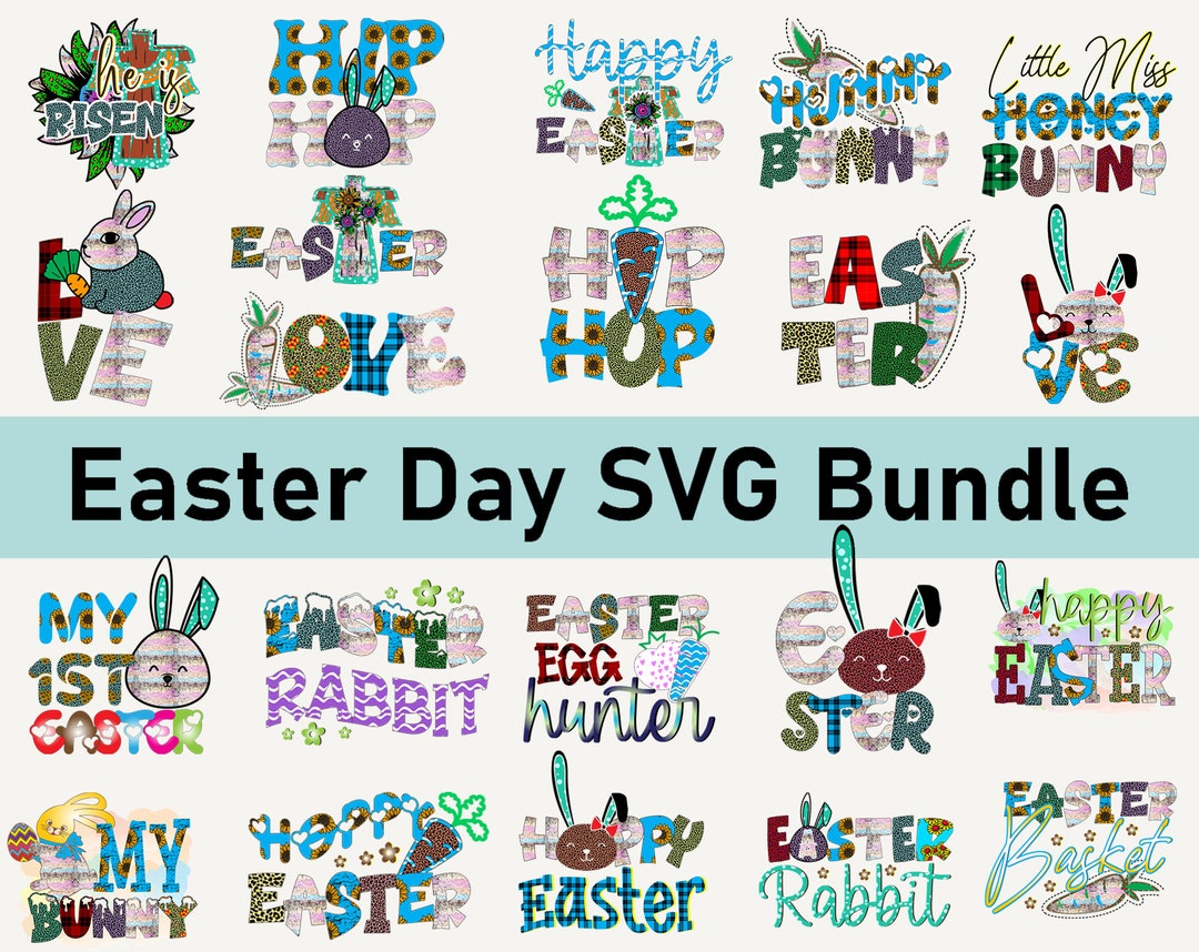 Easter Day Svg Bundle 21 Pack, Spring Svg Bundle, Easter Quotes Svg ...