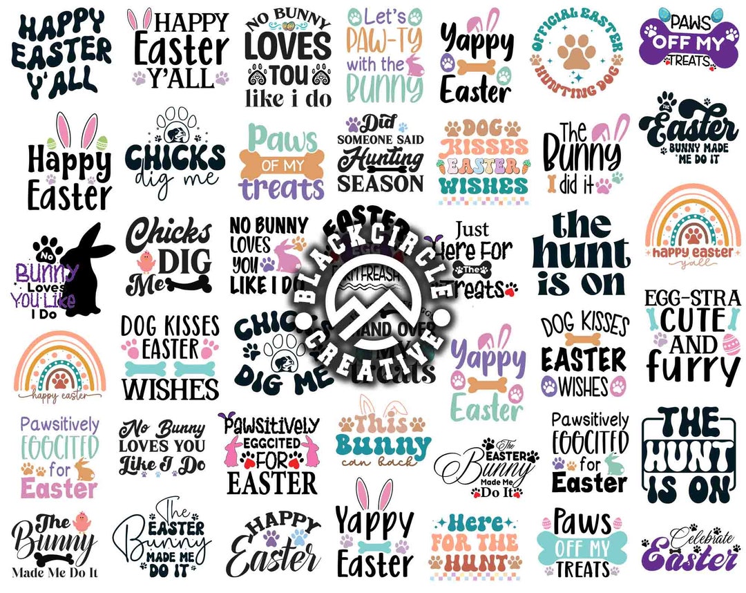 Easter Dog Bandana Svg Bundle, Dog Bandana Svg, Easter Dog Svg, Cute ...