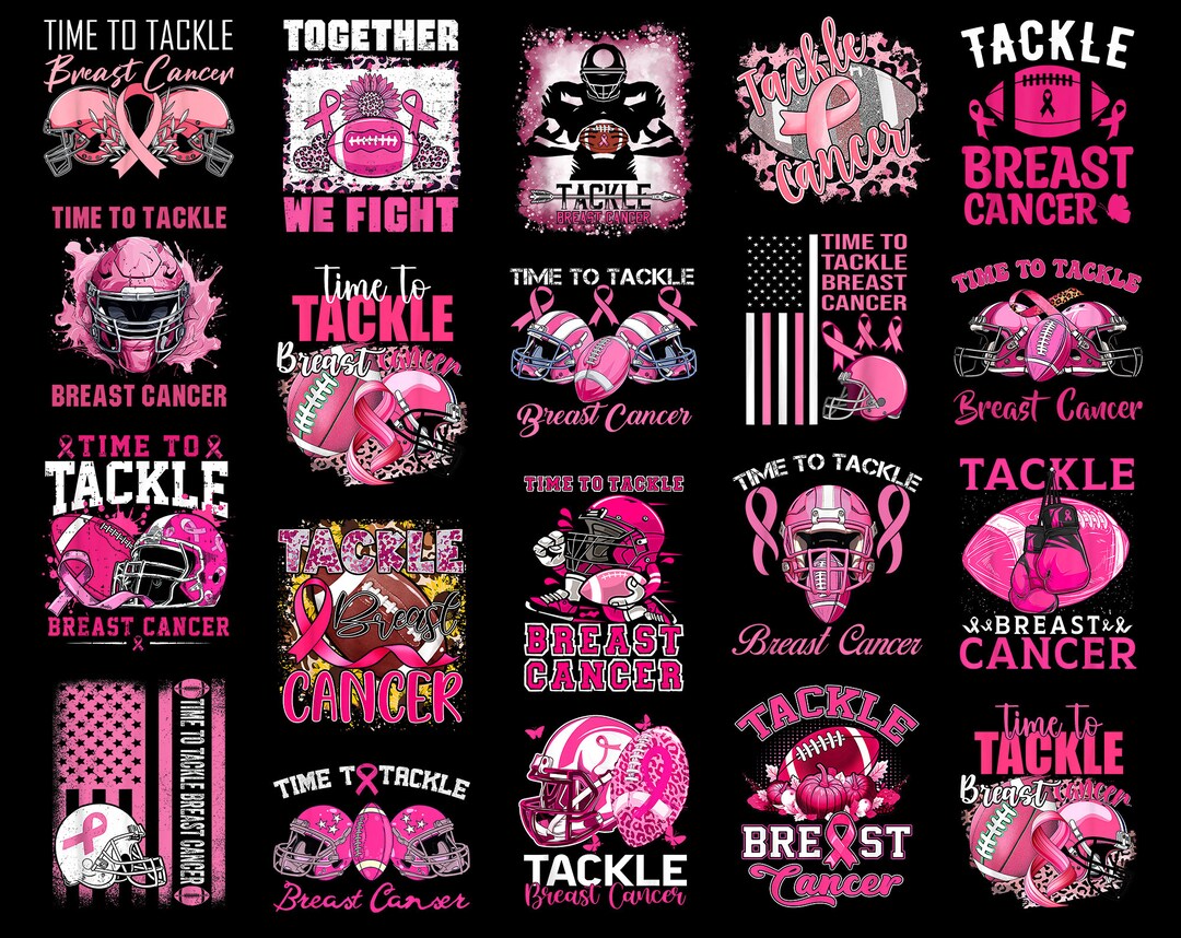 Tackle Breast Cancer Awareness Png Bundle, American Football Png, Pink ...