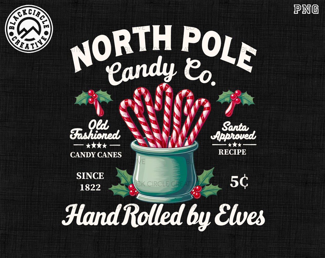 North Pole Candy Cane Png, Vintage Candy Cane Png, Vintage Christmas ...