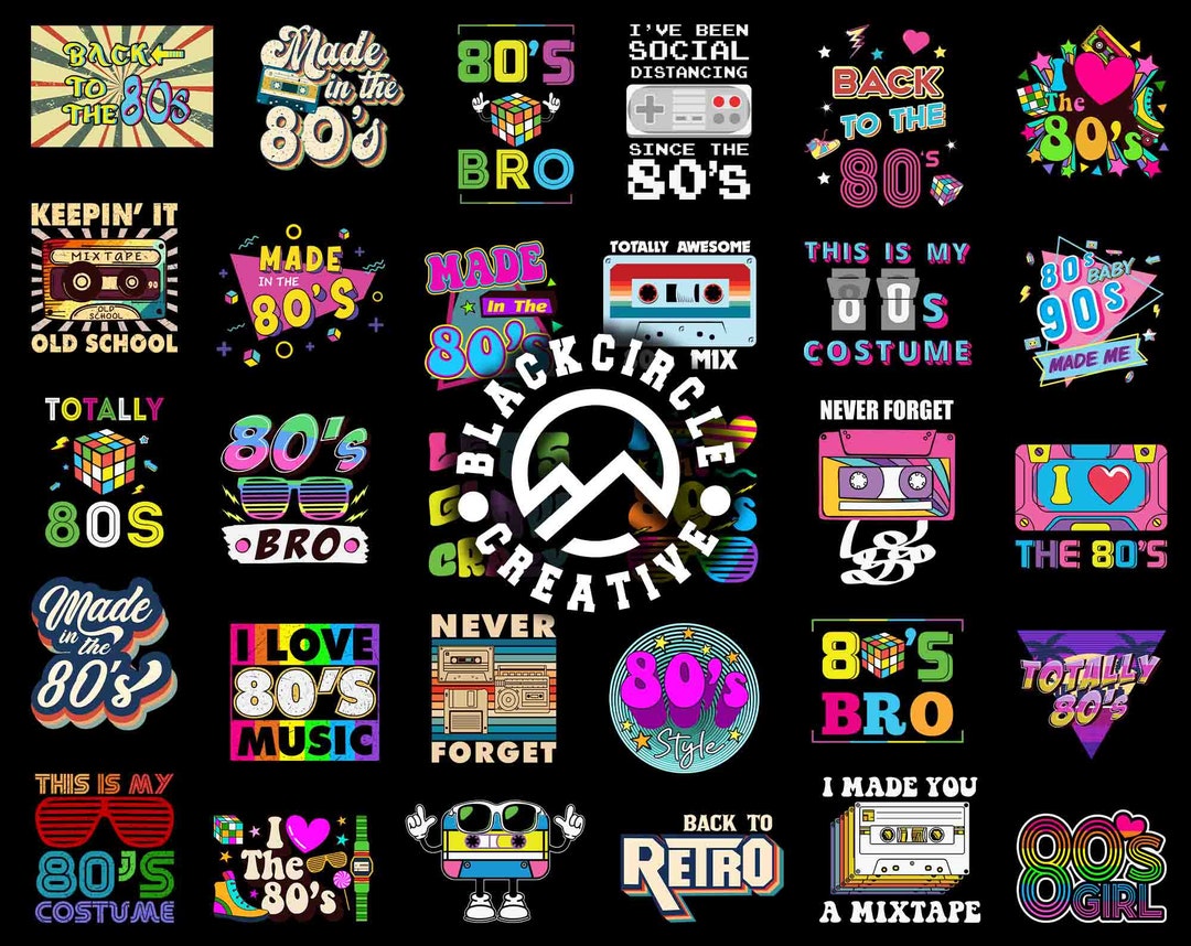 Retro 80s Svg Bundle, Back to the 80s Svg, Eighties Svg, 80s Birthday ...