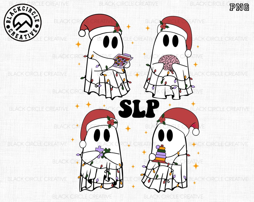 SLP Ghost Christmas Png, Inclusion Awareness, Trendy Christmas Png ...