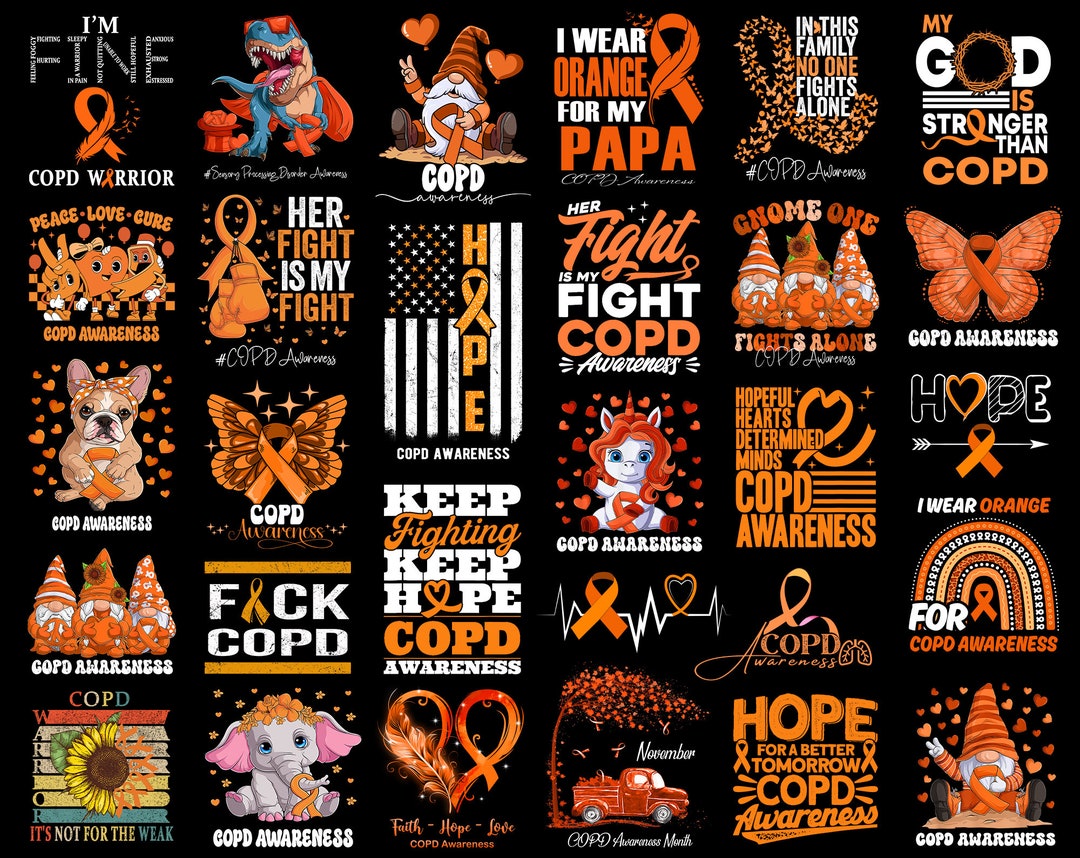 COPD Awareness Png Bundle, COPD Ribbon Png, Ribbon Orange Png ...