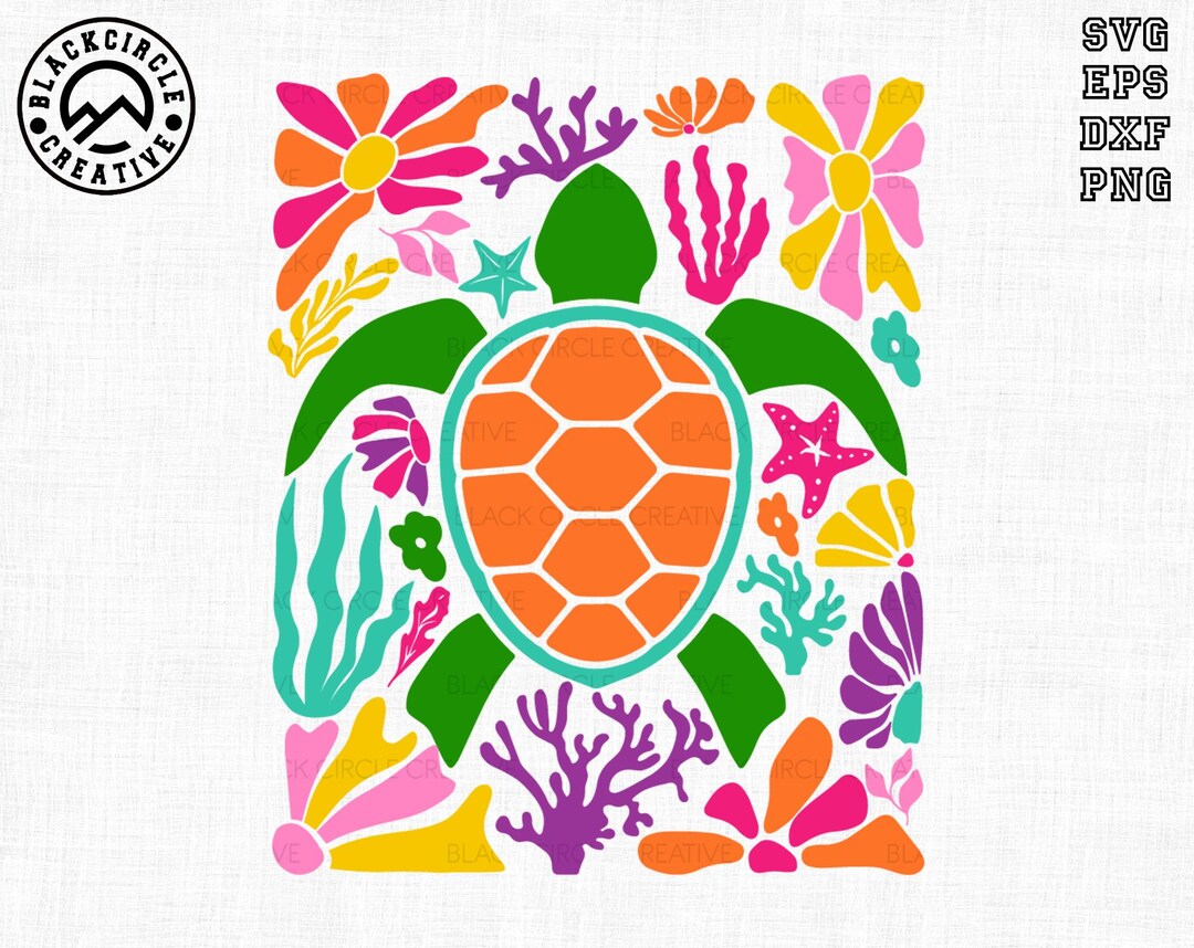 Boho Floral Sea Turtle Svg, Beach Svg, Turtle Svg, Nautical Animal ...