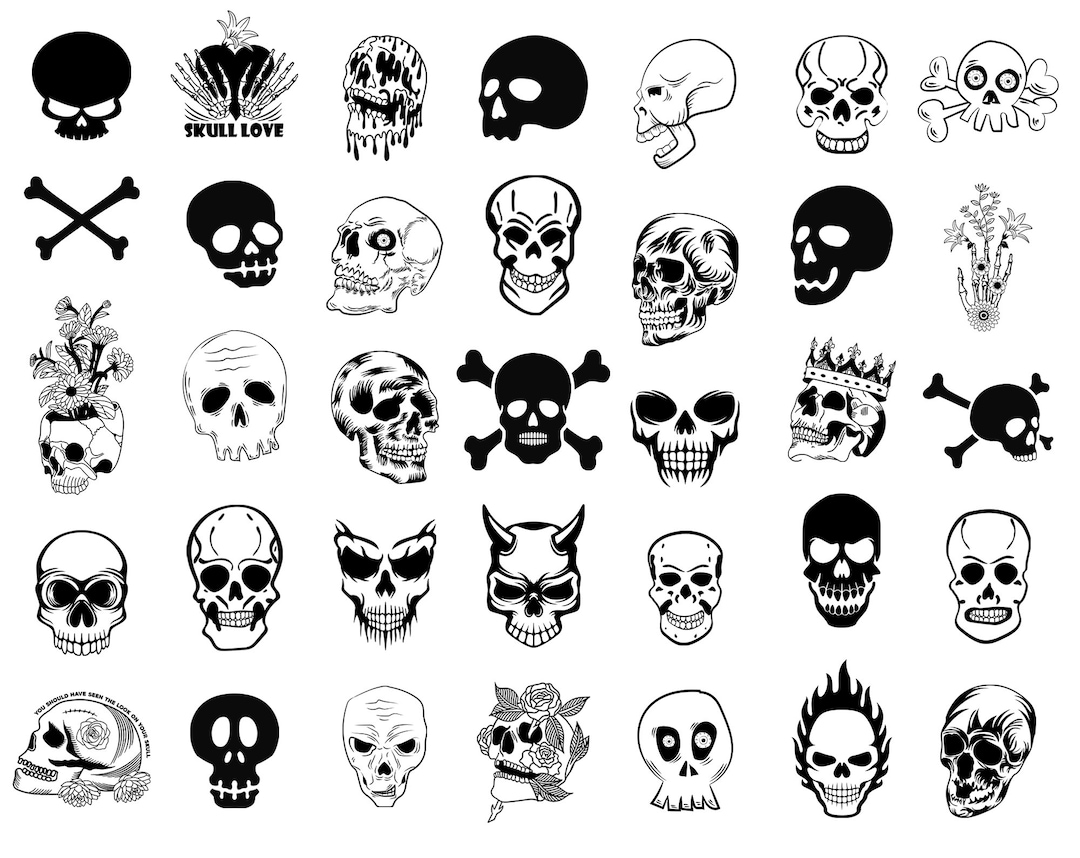 Skull Svg Bundle Skeleton Svg Bundle Sugar Skulls Svg Skull Etsy
