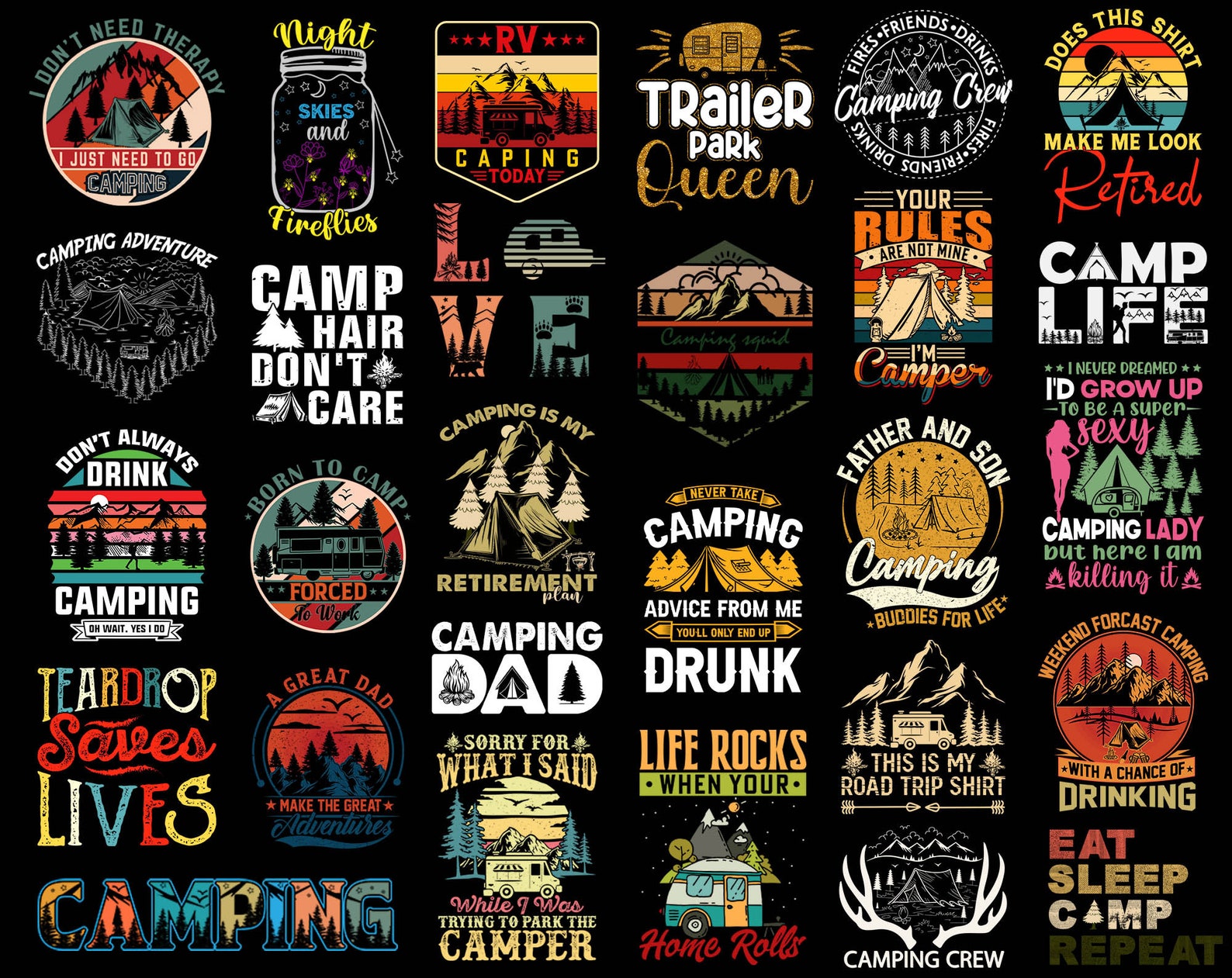 Camping Svg Bundle, Campfire Svg, Campground Svg, Camp Svg, Camper Svg ...