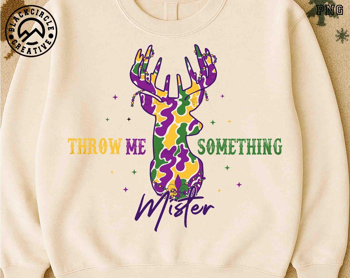 Mardi Gras Buck Png, Throw Me Something Png, Mister Hunting, Reindeer ...