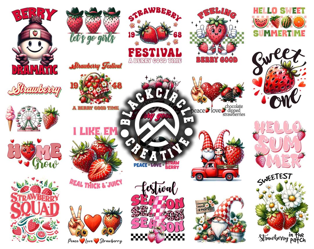 Strawberry Sublimation Bundle, Strawberry Festival Png, Strawberry ...