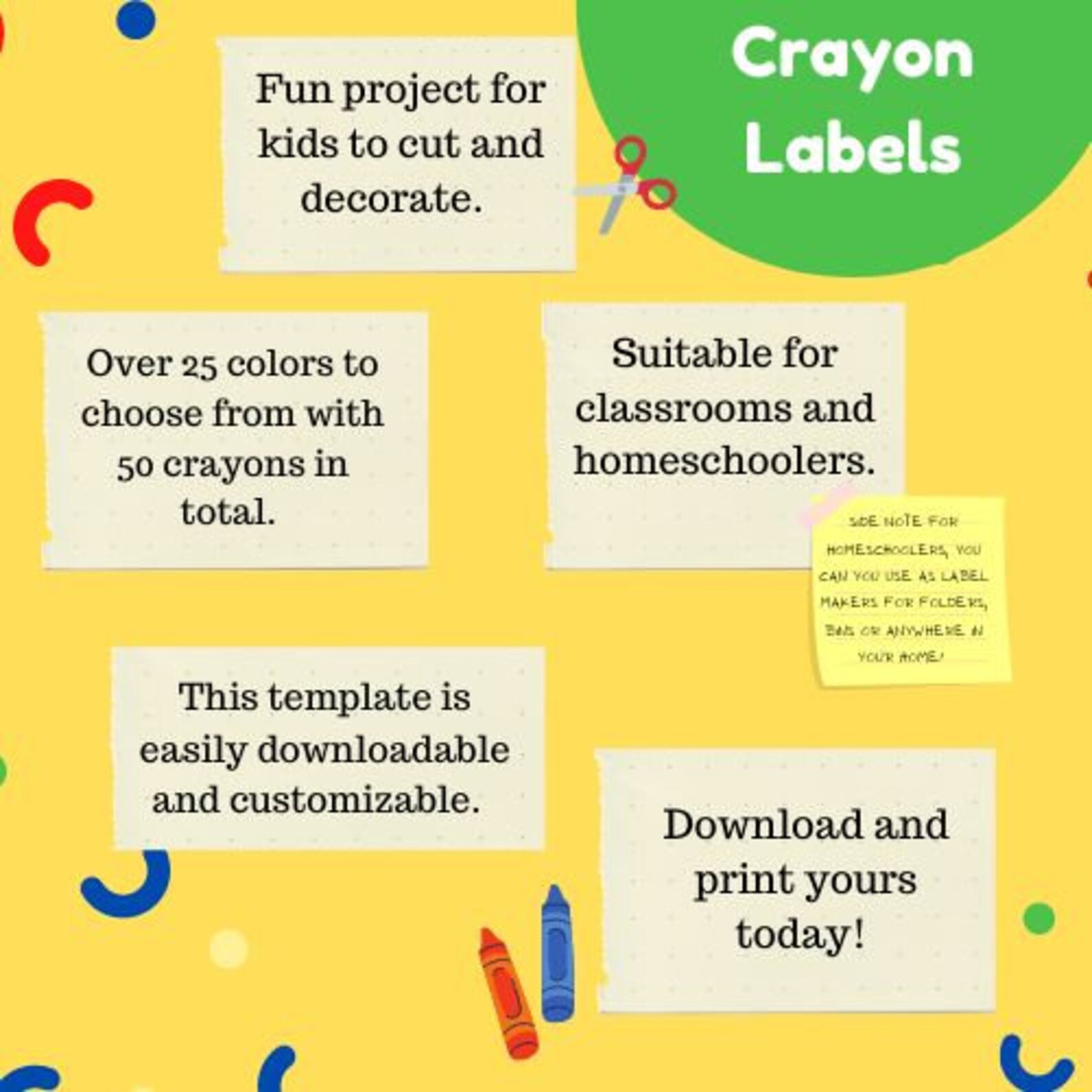 Customizable Crayon Labels - Etsy