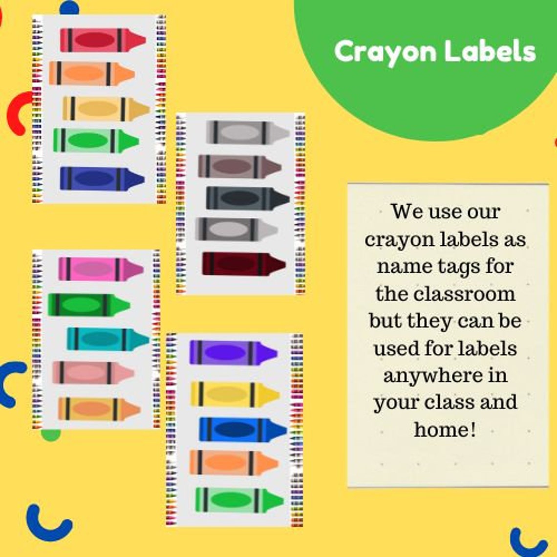 Customizable Crayon Labels - Etsy