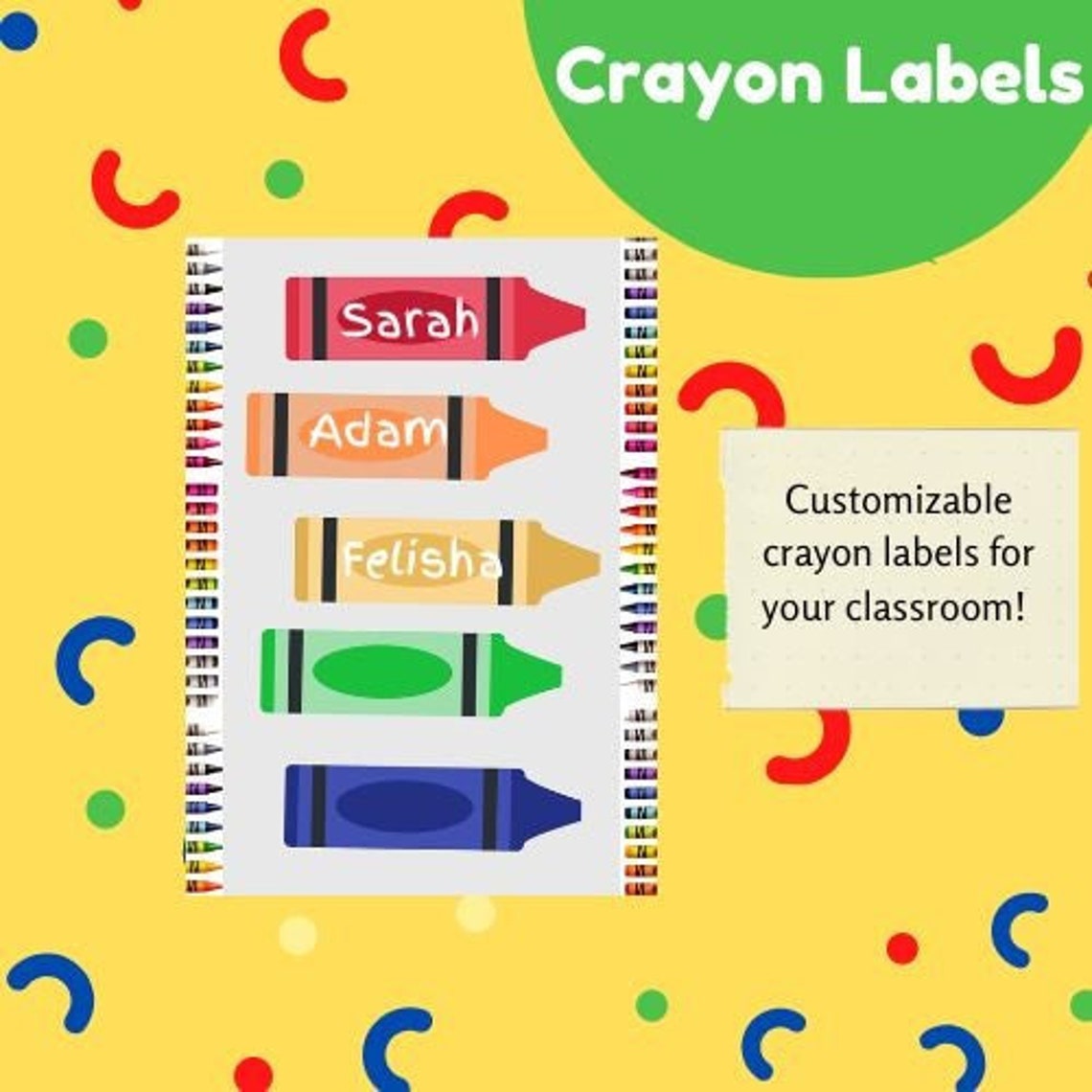 Customizable Crayon Labels - Etsy