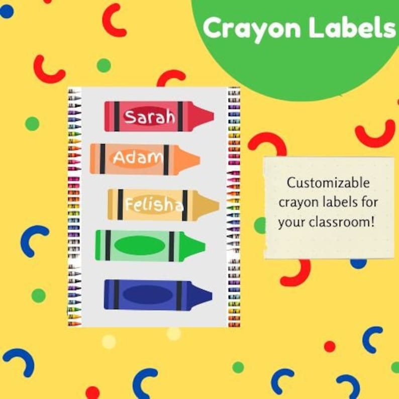 Customizable Crayon Labels - Etsy