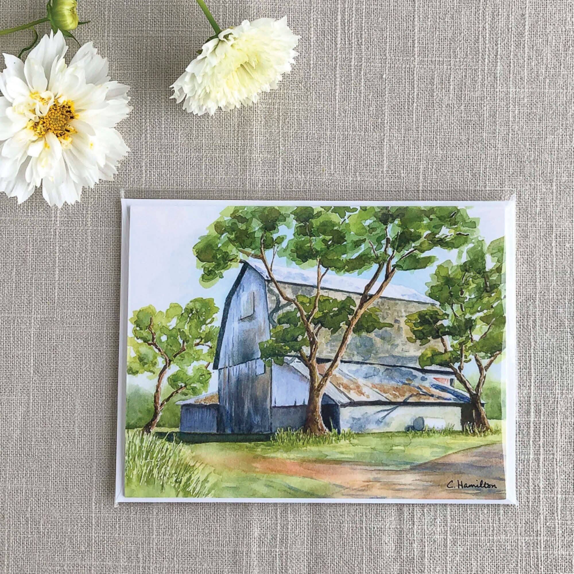 Old Barn Card, Watercolor Blank Note Card, Barn Lover Gift, All ...