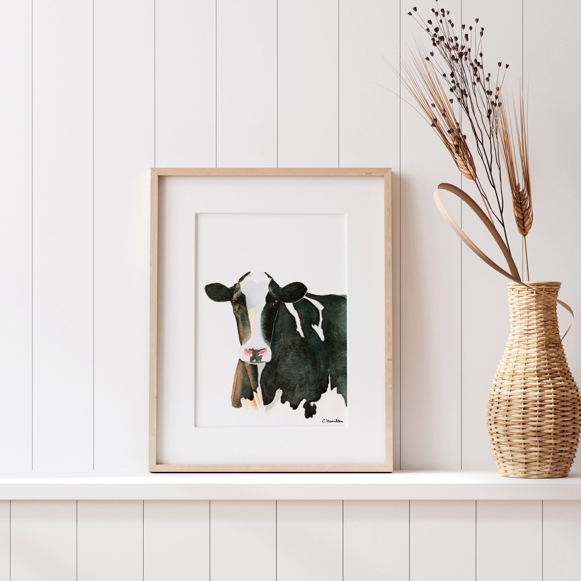 Cow Watercolor Art Print Modern Cow Art Cow Lover Gift - Etsy