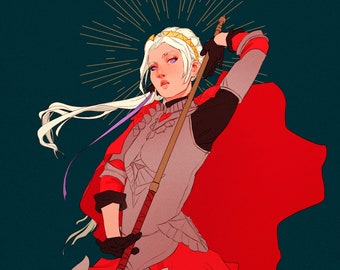 Young Edelgard Portrait Art Print // Nintendo Fire Emblem // - Etsy