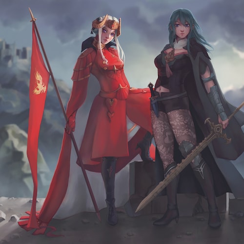 Edelgard & Byleth Fire Emblem Three Houses Art Print - Etsy