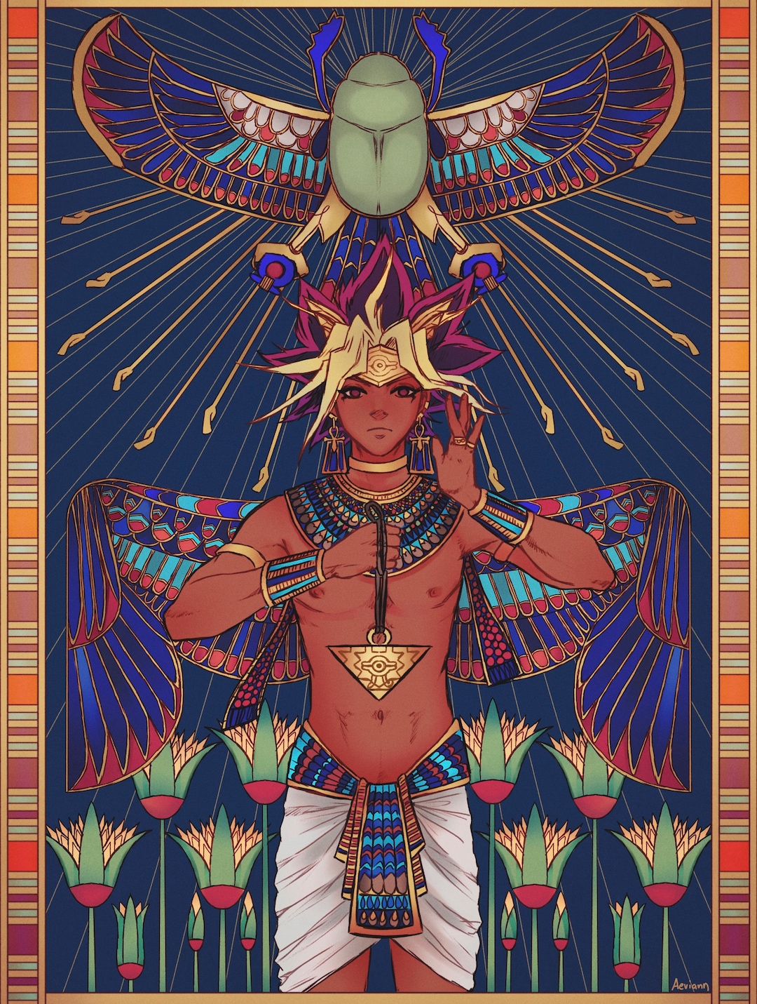 Yugioh Yami Yugi Pharaoh Atem Art Print - Etsy