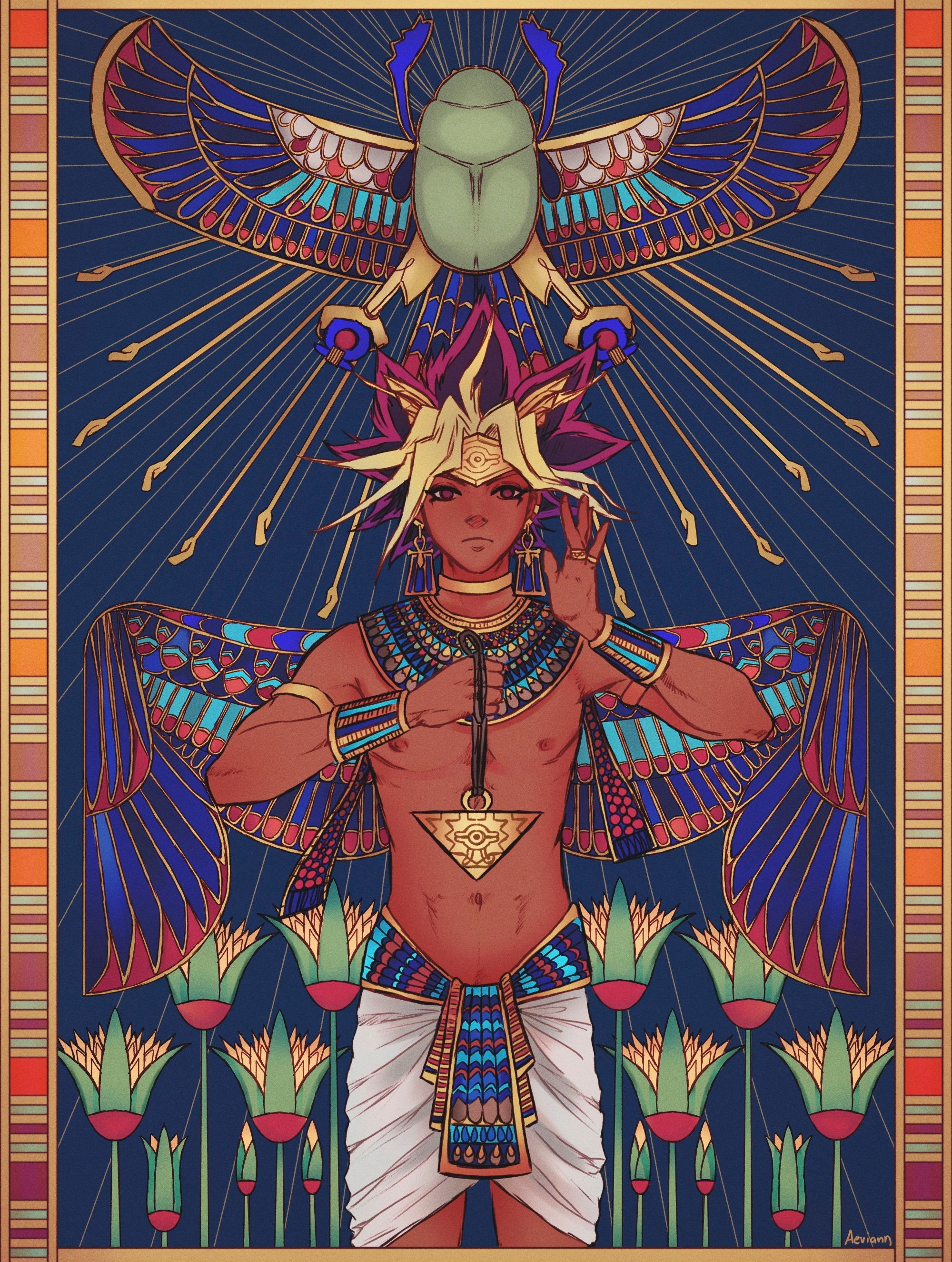 Yugioh Yami Yugi Pharaoh Atem Art Print - Etsy