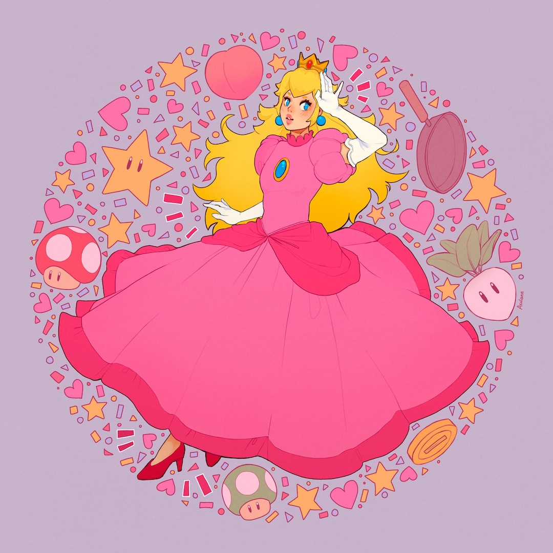 Princess Peach | Super Mario Art Print - Etsy