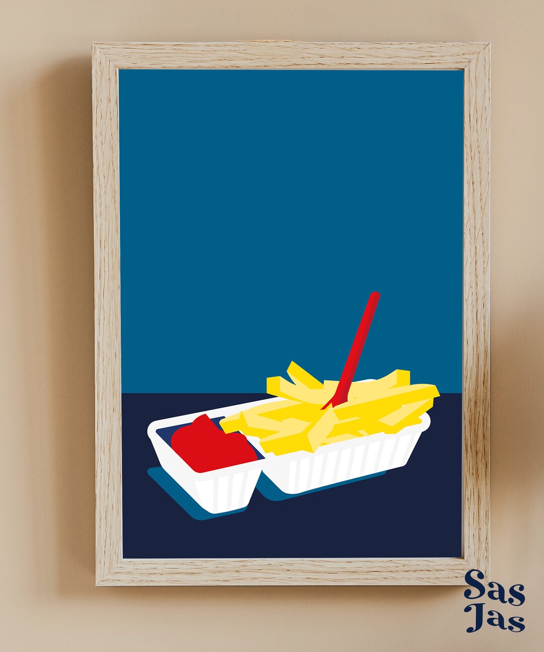 French Fries / Chips With Ketchup Poster A4/A3 - Etsy