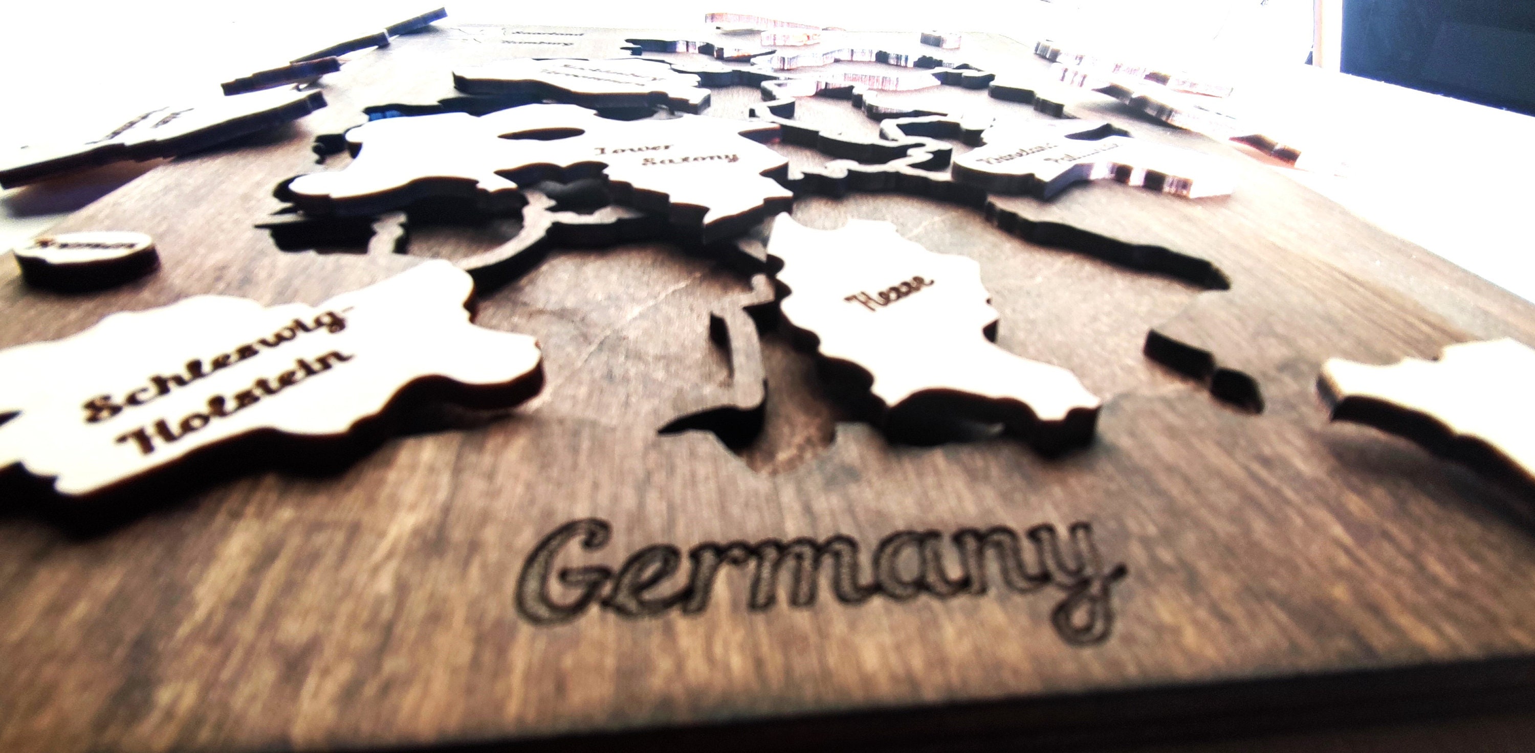 Germany Map I Karte Von Deutschland Holzpuzzle Germany Wooden Puzzle I ...
